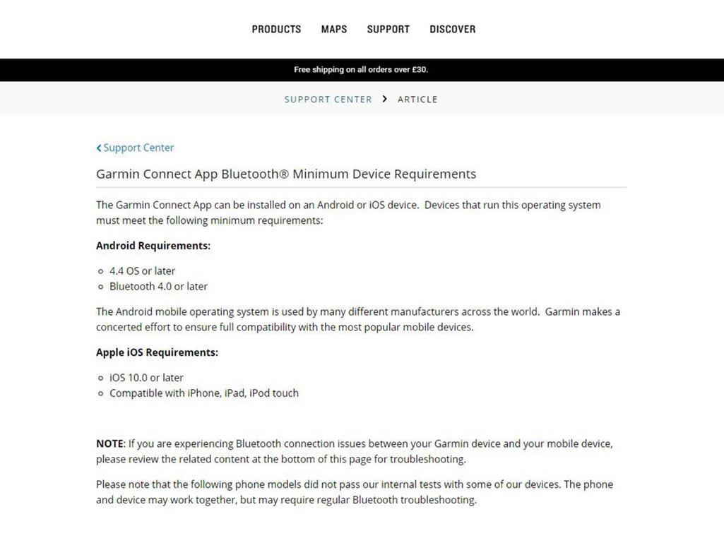 Garmin troubleshooting | Support | Vitality
